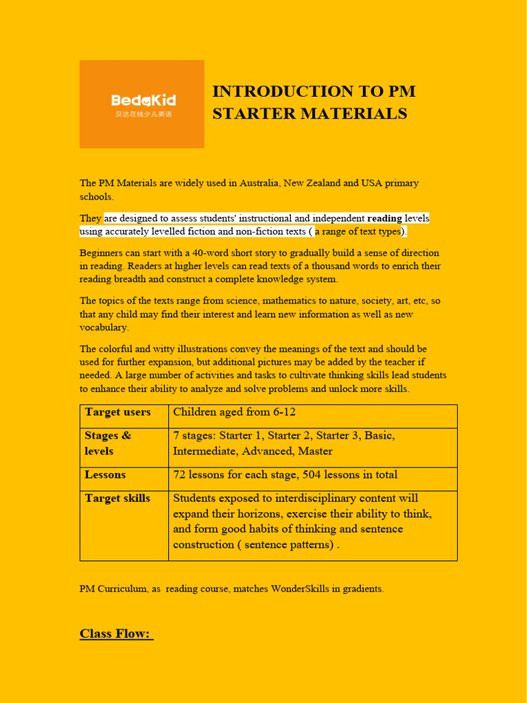 Introduction To PM Starter Materials | PDF