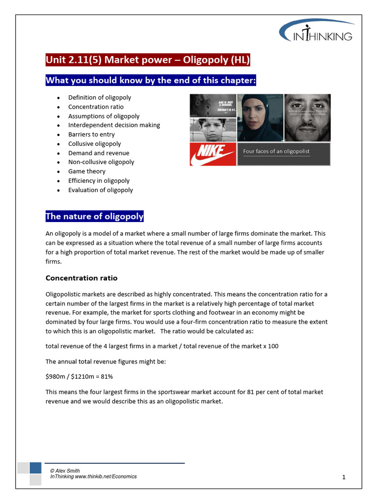 Oligopoly Insights For Economics Students Pdf Oligopoly Monopoly