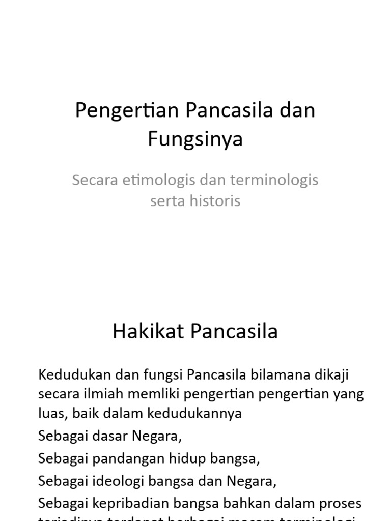 Pengertian Pancasila Dan Fungsinya | PDF