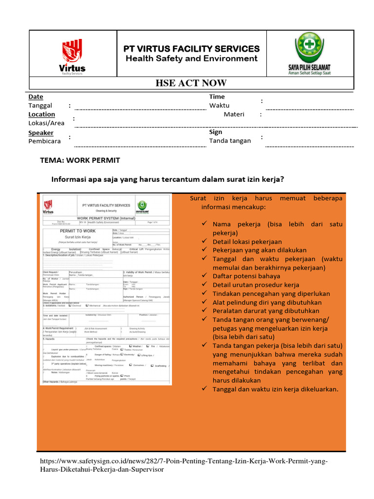 VGR 4 Ijin Kerja - Informasi Surat Izin Kerja | PDF