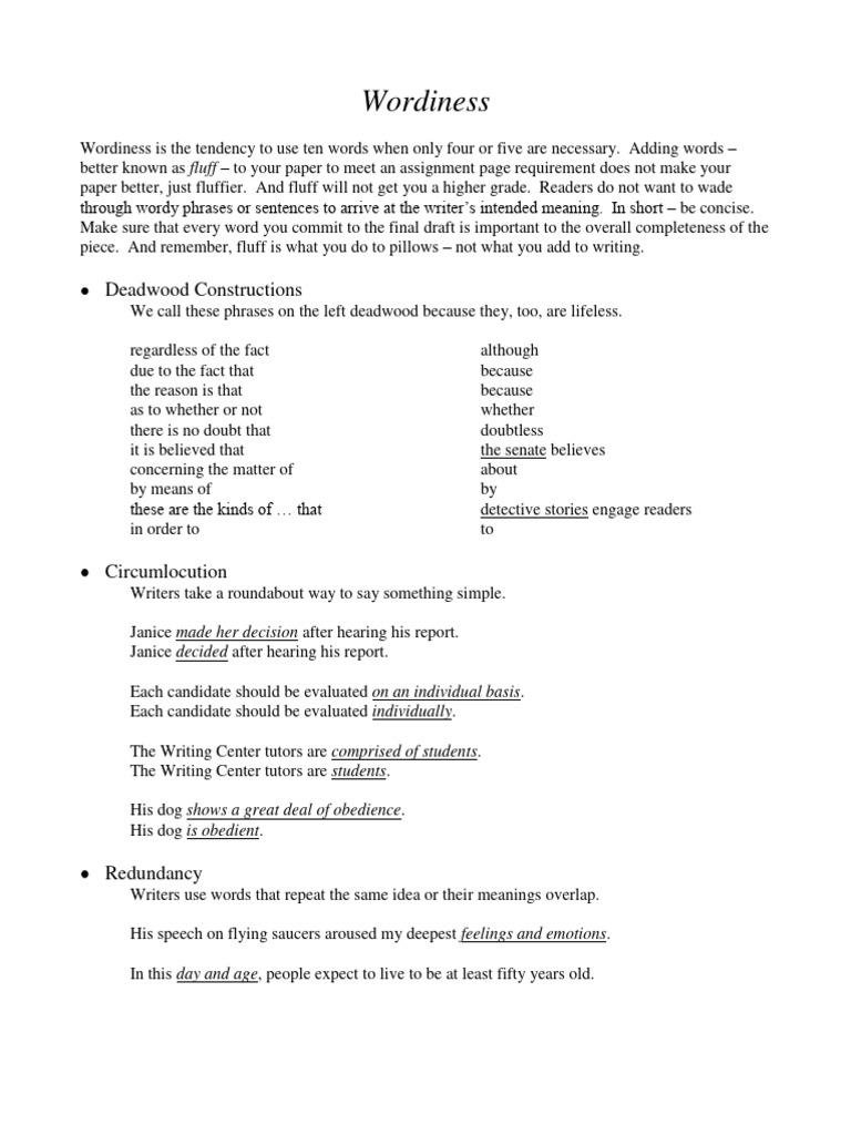 Introduction To Wordiness | PDF | Linguistics | Syntax