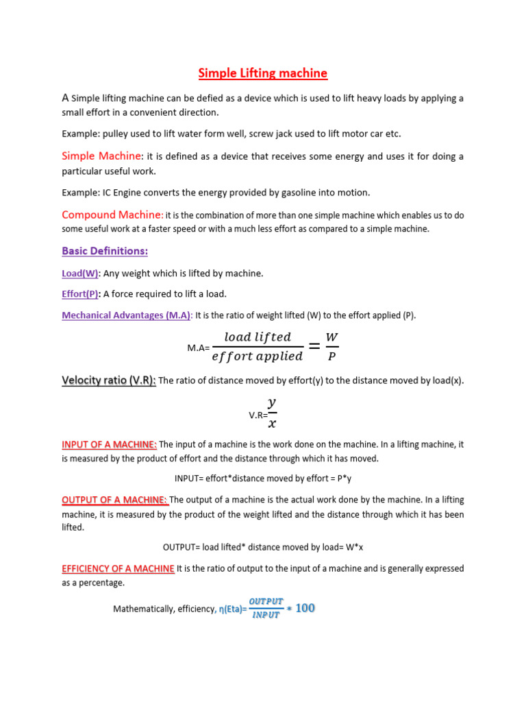 Simple Lifting Machine | PDF | Machines | Mechanical Engineering