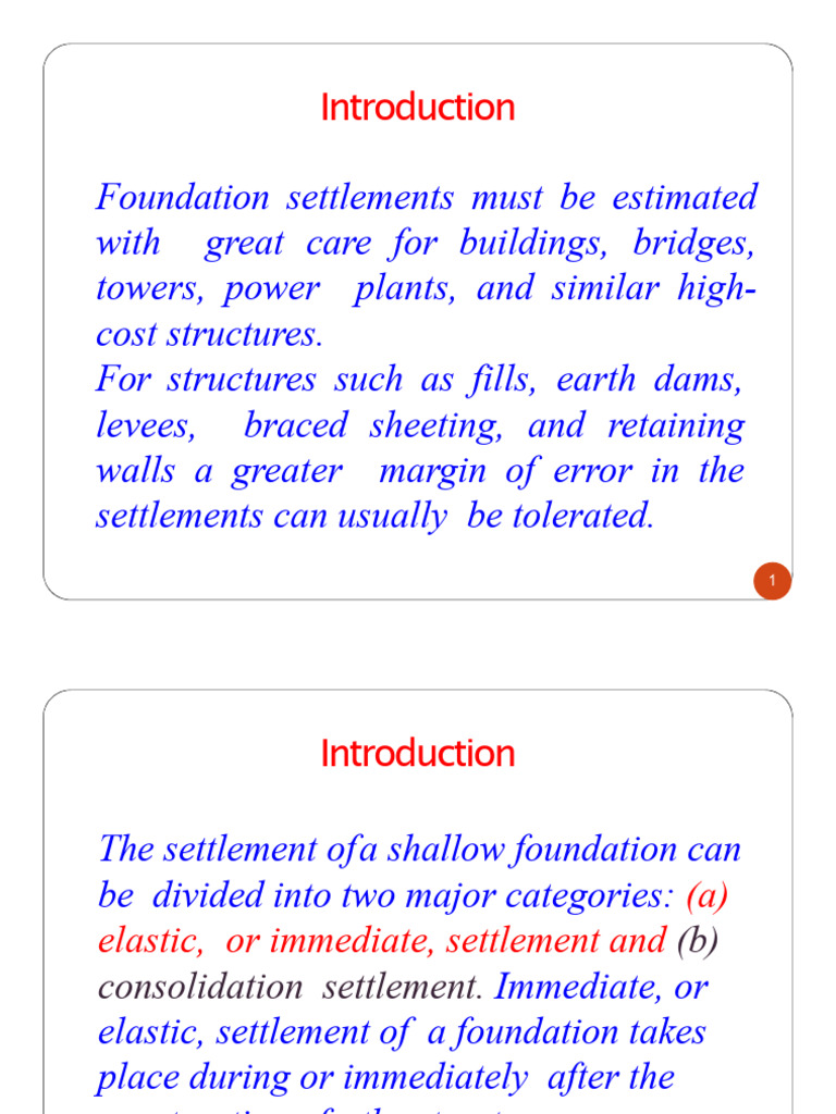 Foundation Settlement | PDF | Mechanical Engineering | Civil Engineering