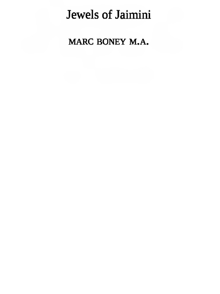 Jyotish 2018 Marc Boney Jewels of Jaimini | PDF | Translations | Vedas