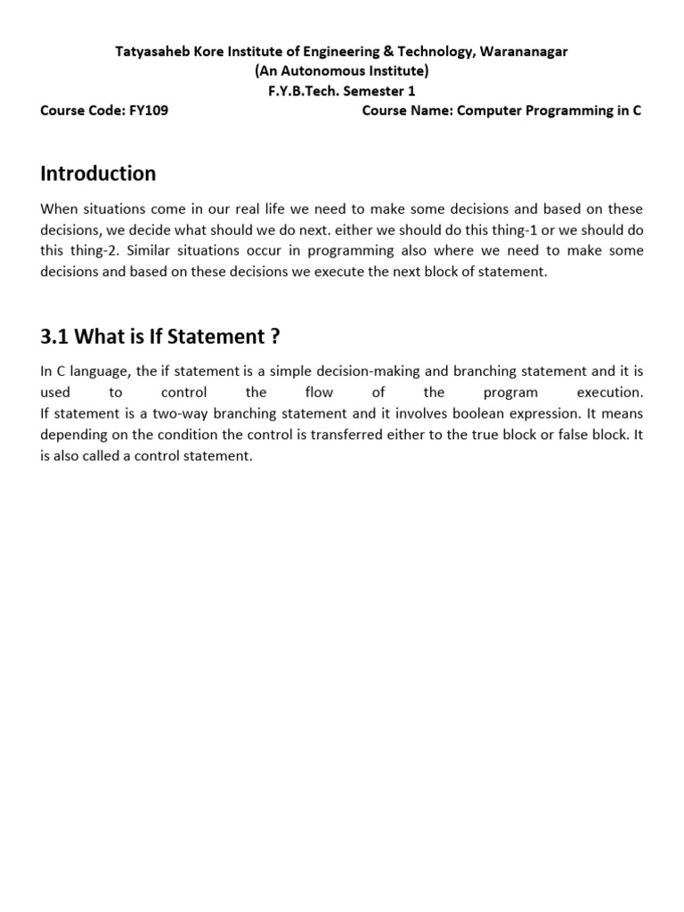 Types of If Statement | PDF | Computing | Software Engineering