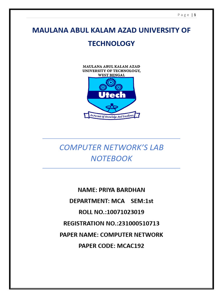 Computer Network - Priya (Lab Notebook) | PDF | Router (Computing) | Ip Address