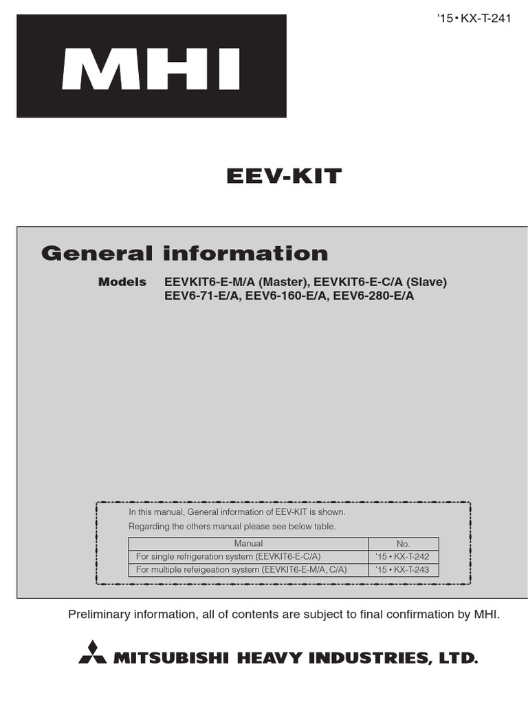 EEV-KIT Overview and Specifications | PDF | Air Conditioning | Heat ...