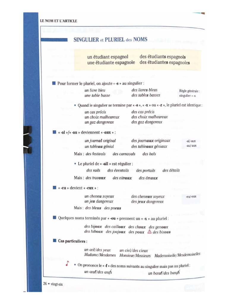 SINGULIER Et PLURIEL Des NOMS | PDF