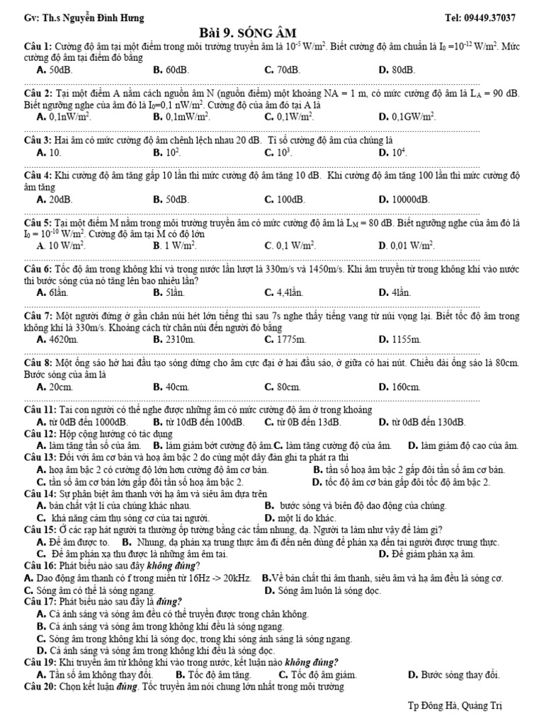 Bài 9. Song Âm | PDF