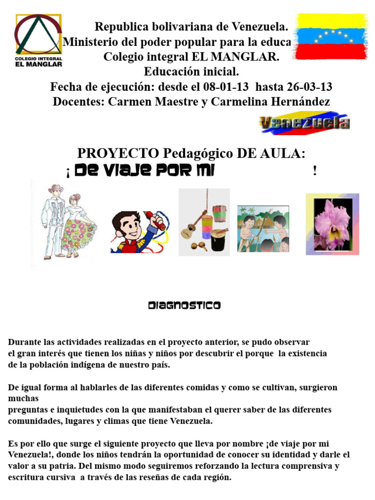 Carmen Proyecto 2do Lapso Manglar | PDF | Educación de la primera infancia | Aprendizaje