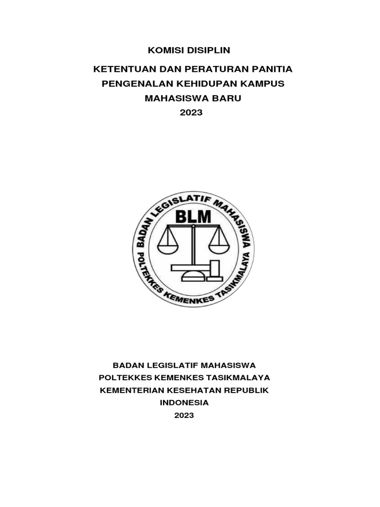 Aturan Panitia PKKMB 2023 | PDF