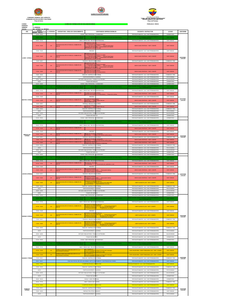 Horarios II Año 12feb24 Al 18feb24 Eiwias | PDF