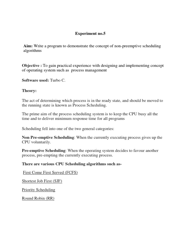 Os Expt 5 | PDF | Scheduling (Computing) | Concurrent Computing
