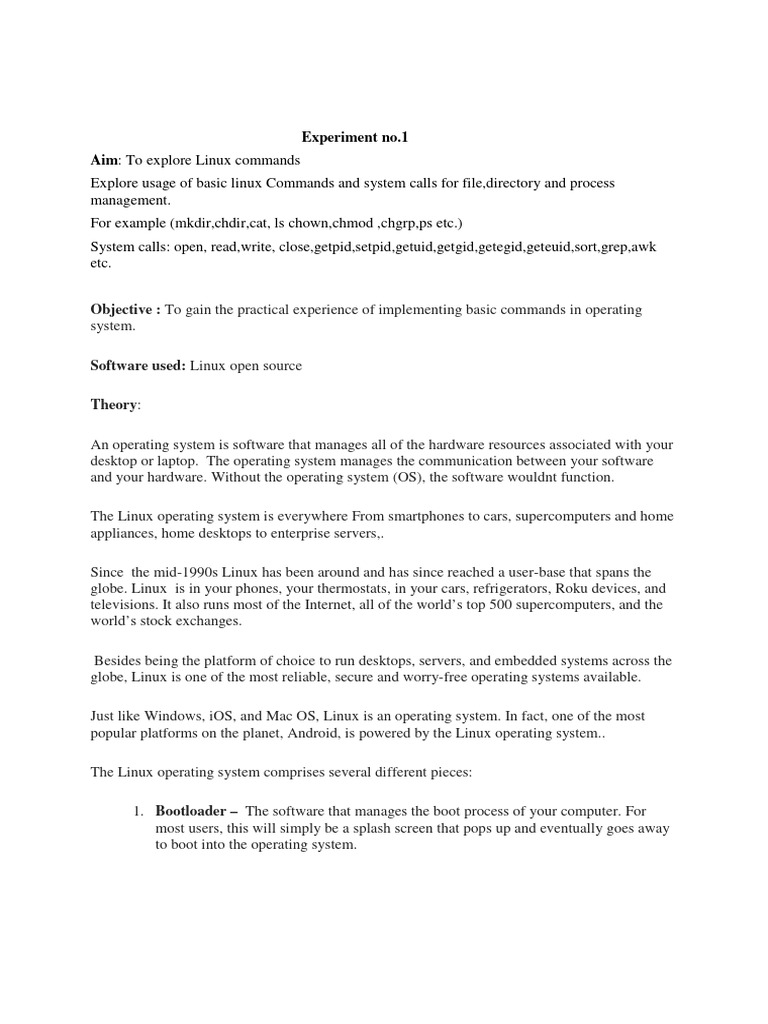 Os Expt 1 | PDF | Operating System | Desktop Environment