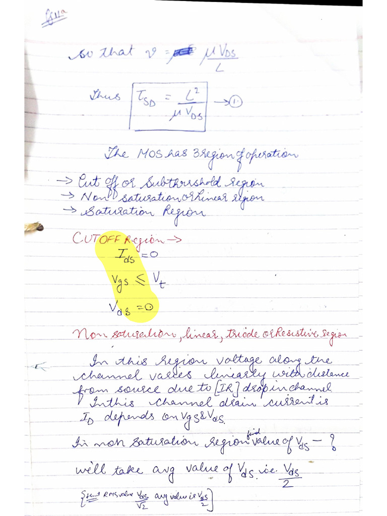 Cmos Vlsi Mosfet - Notes Lecture2 | PDF