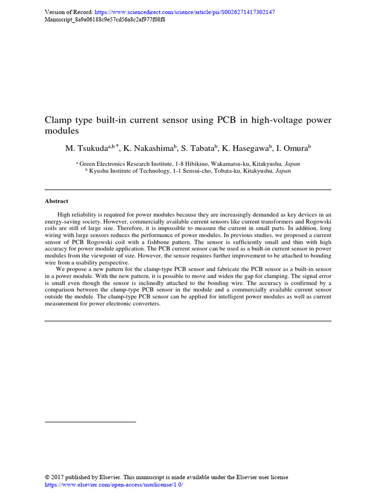 Clamp Current Sensor Pcb1-S2.0-S0026271417302147-Am | PDF | Printed ...