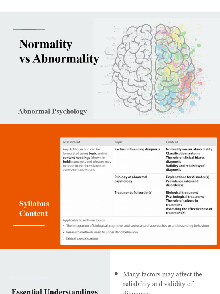 Normality Vs Abnormality | PDF | Mental Disorder | Psychiatry
