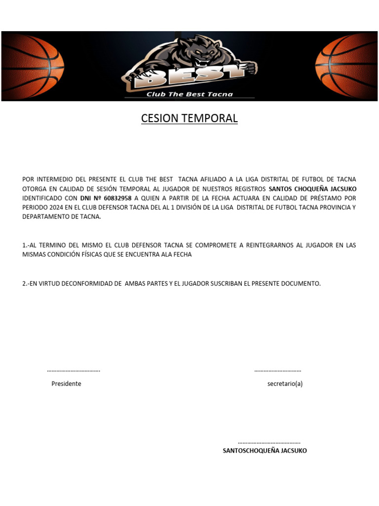 Cesion Temporal | PDF