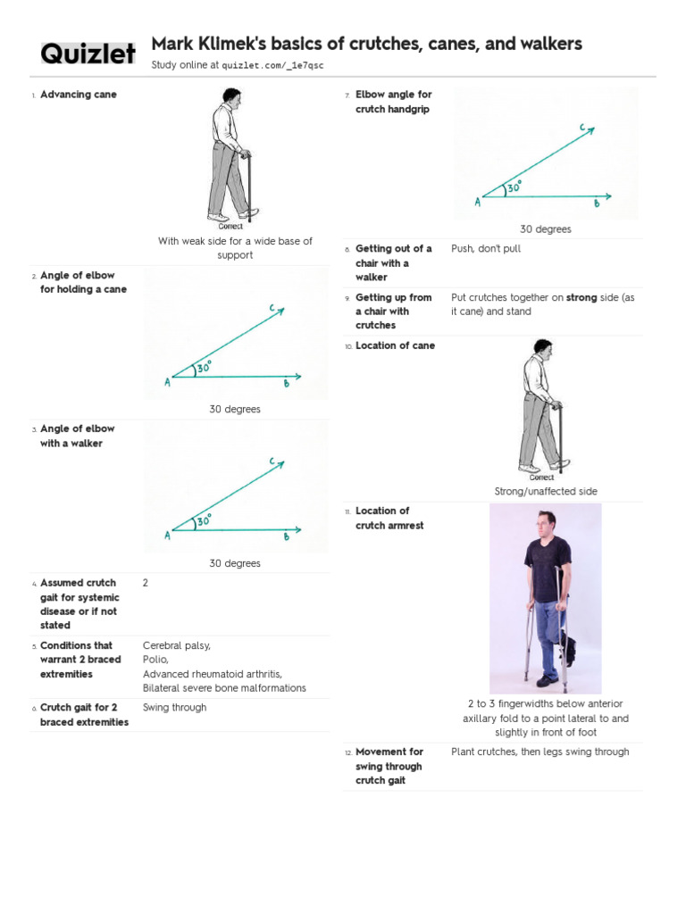NCLEX Crutches Canes Walkers | PDF | Diseases And Disorders