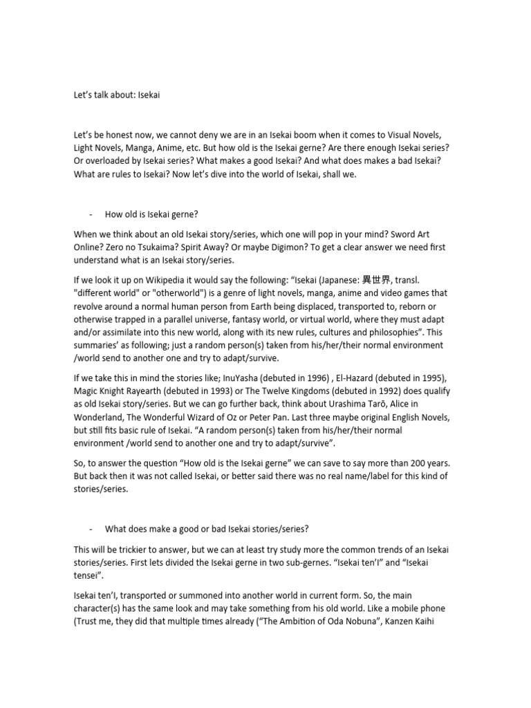 Isekai Review | PDF