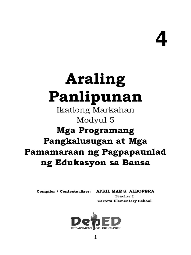 Aral - Pan4 Q3 Modyul5 | PDF
