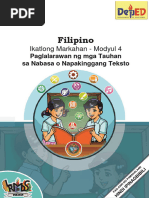 Filipino 2 Worksheet Q1 W1 | PDF