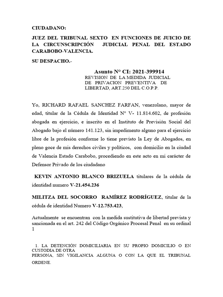 Revision de Medida de Militza | PDF | Debido al proceso | Fiscal