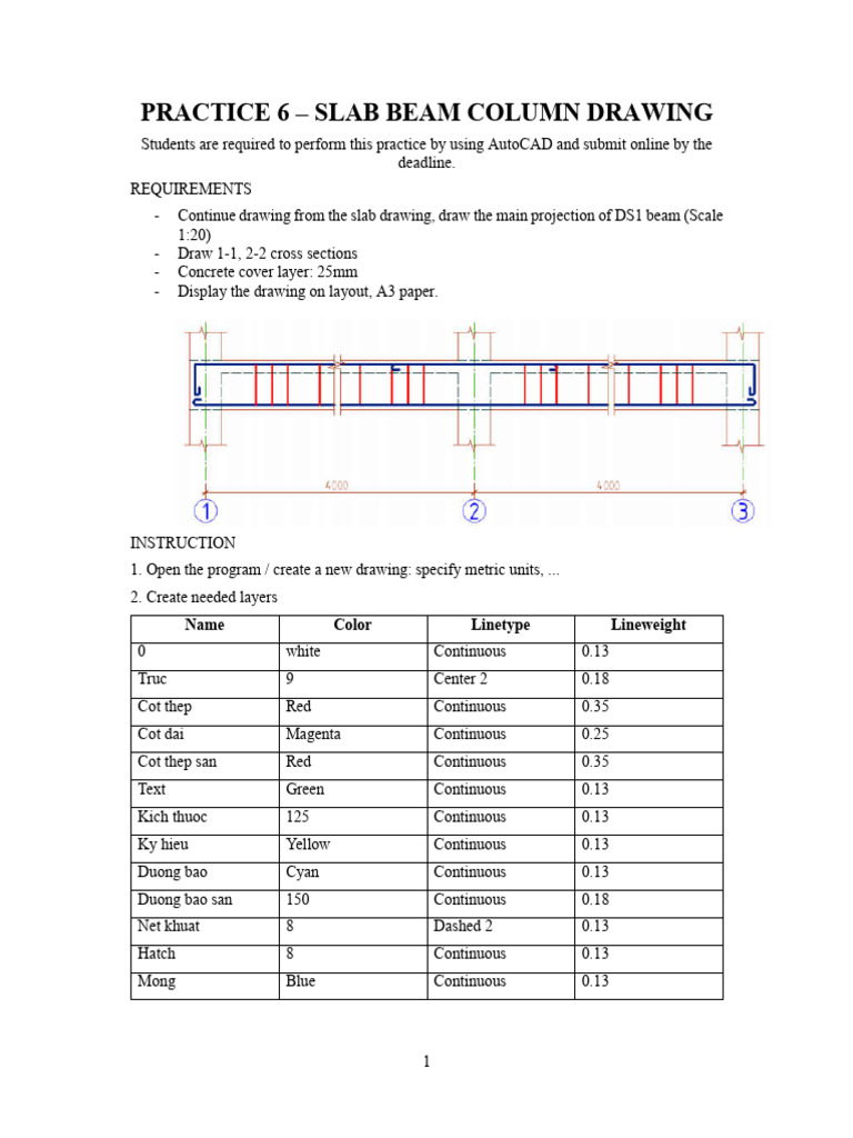 Beam Column Drawing Guidelines | PDF | Color | Vision