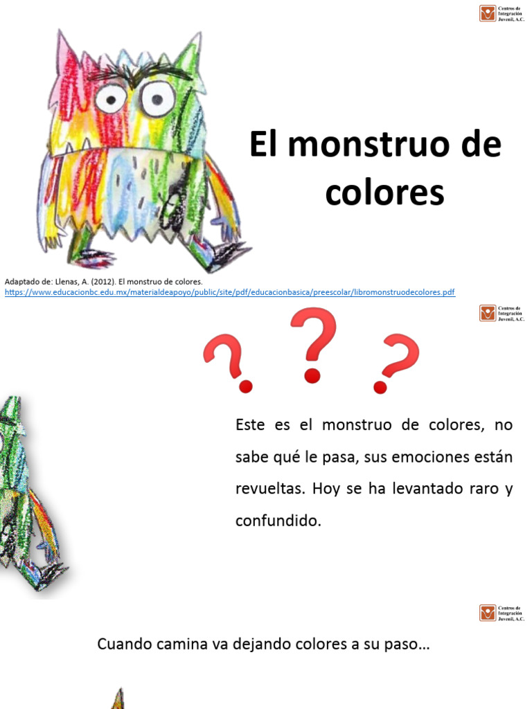 Cuento El Monstruo de Colores Emociones | Descargar gratis PDF | Asco | Las emociones