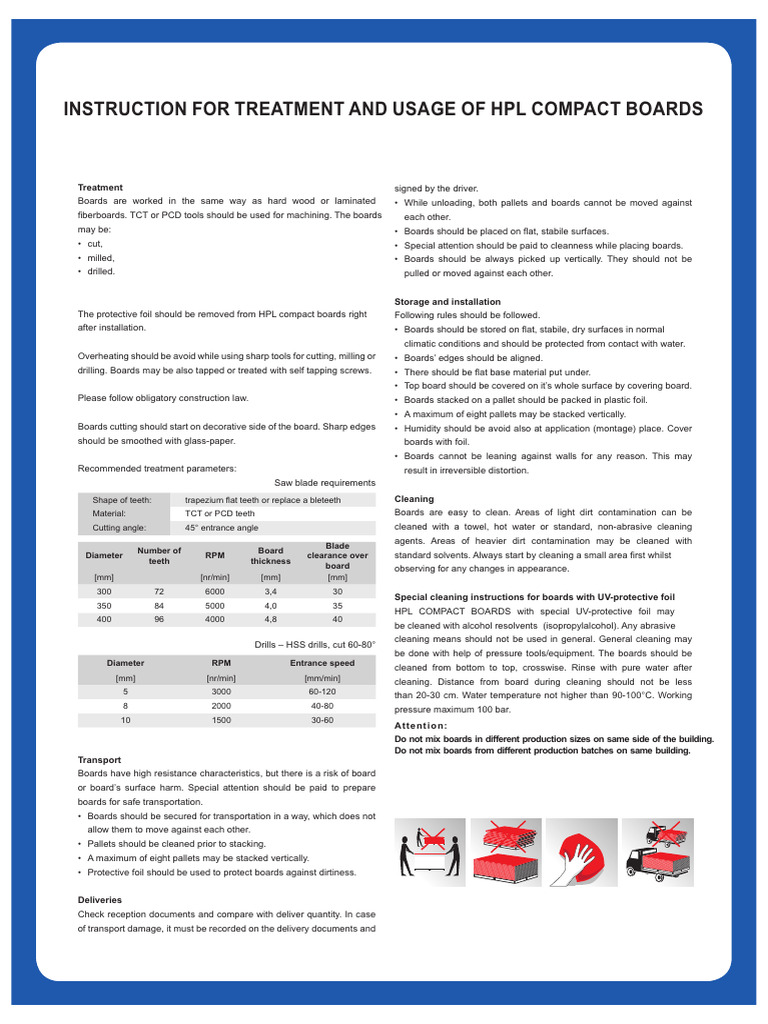 Instructiuni HPL | PDF | Water | Machining