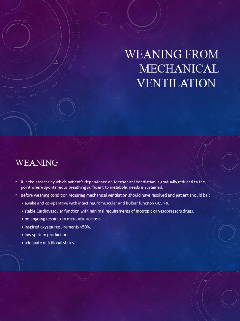 Weaning From Mechanical Ventilation | PDF | Respiratory System ...