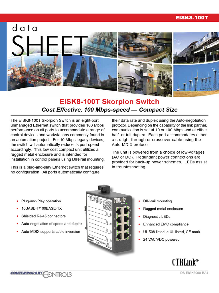 DS-EISK8000B Network Switch | PDF | Physical Layer Protocols | Computer ...