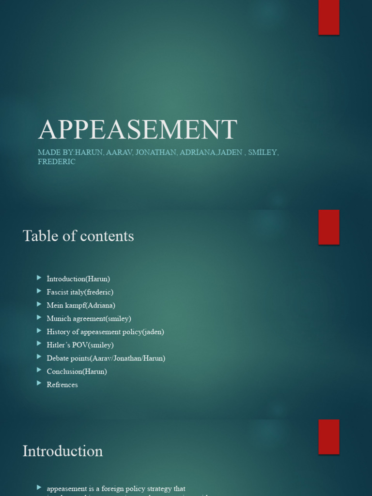 Appeasement Policy | PDF | Neville Chamberlain | French Third Republic