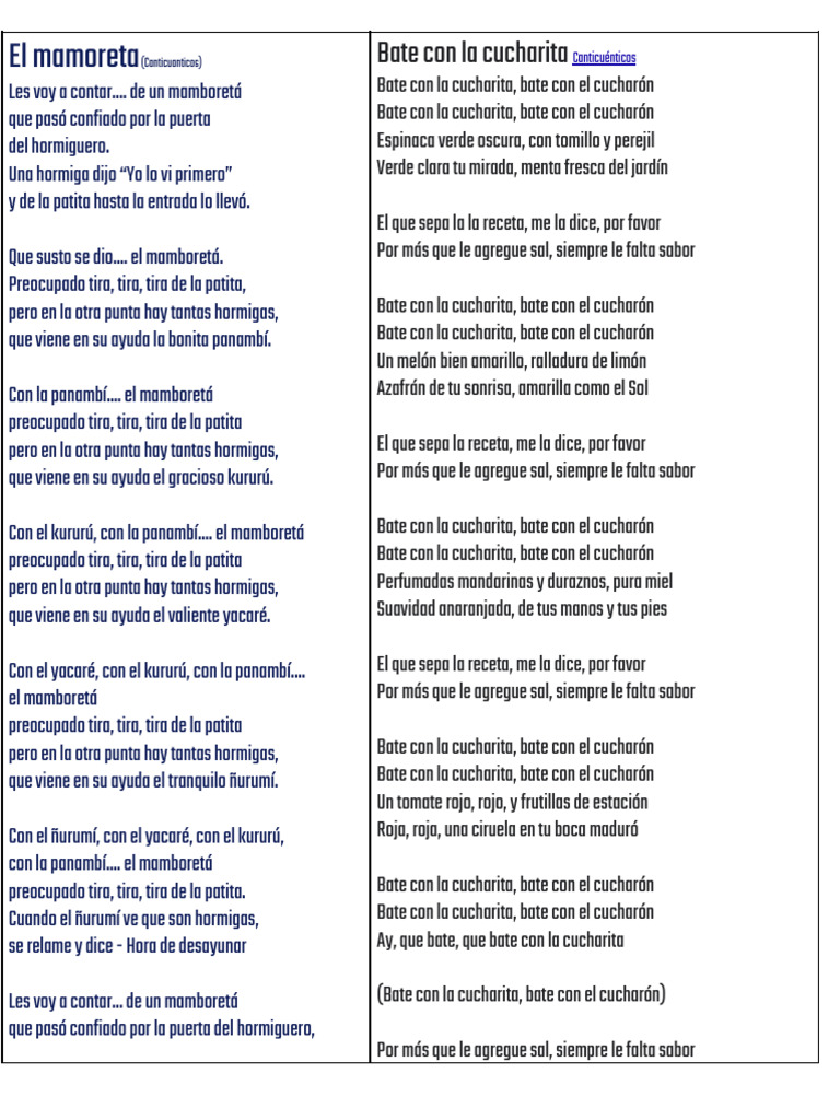 El Mamoreta - Bate Con La Cucharita | PDF