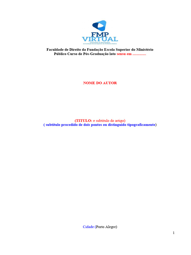 Modeo De Artigo Tcc Pdf Abstract Resumo Citação