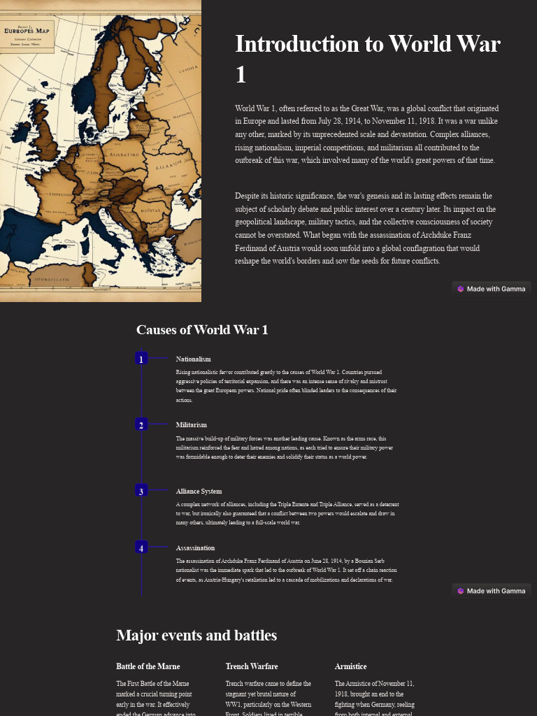 Introduction To World War 1 | PDF | World War I | Trench Warfare