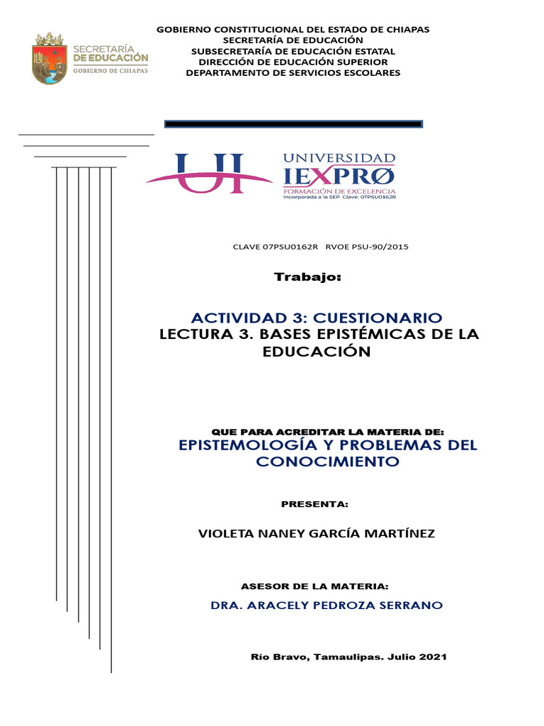 U2 - Act.3 - Garcia - Martinez - Violeta Naney | PDF | Conocimiento | Epistemología