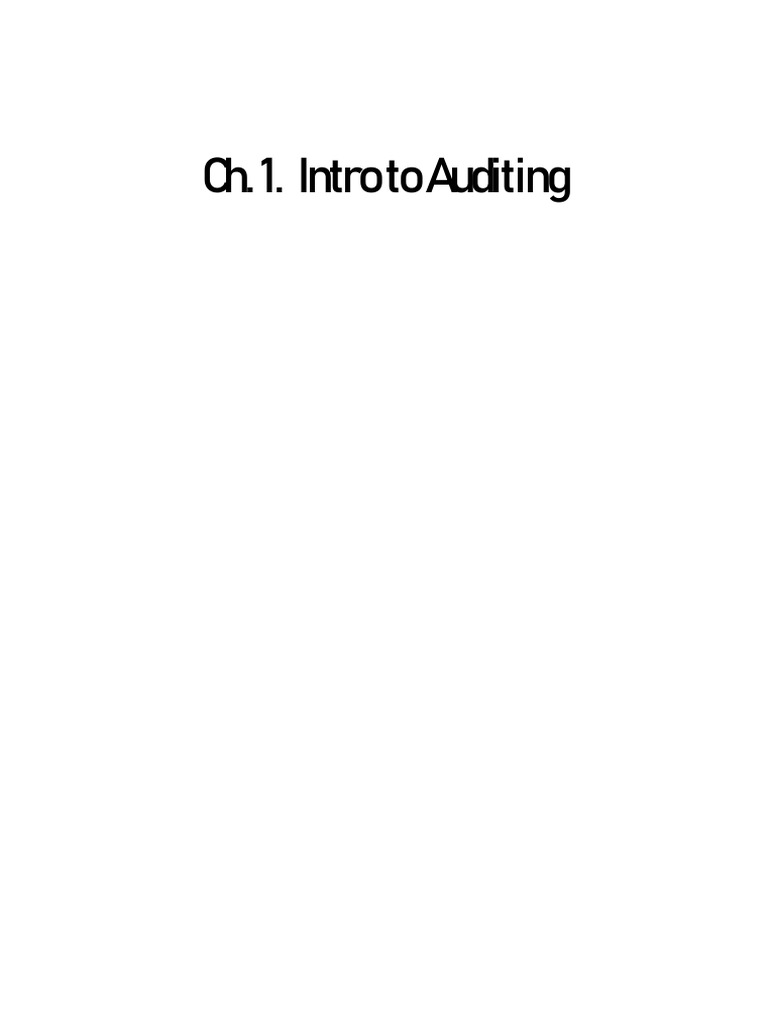 CH 1. Intro. To Auditing | PDF | Auditor's Report | Audit