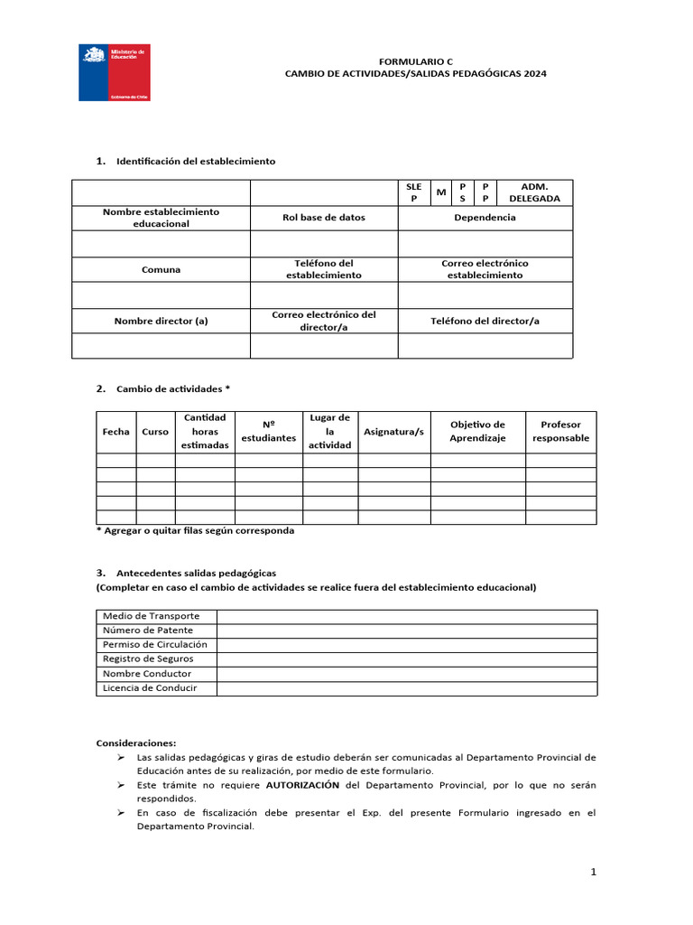 Formulario C Cambio de Actividades 2024 | PDF