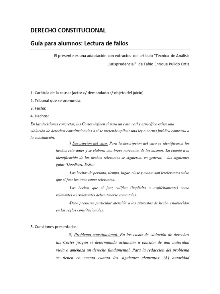 Guía para Alumnos Como Leer Un Fallo | PDF | Caso de ley | Justicia Guía para Alumnos Como Leer Un Fallo | PDF | Caso de ley | Justicia