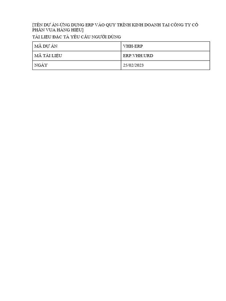 BRD Template | PDF