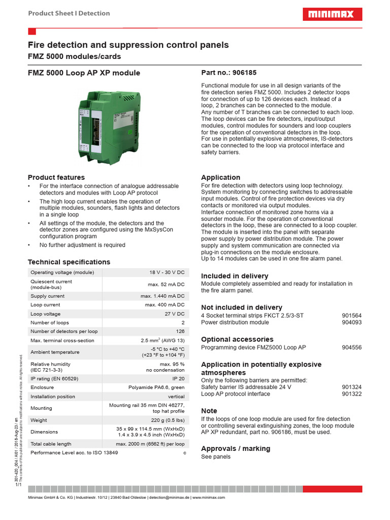 109 MINIMAX Data Sheet of Module FMZ5000 Loop AP XP | PDF | Sensor ... 109 MINIMAX Data Sheet of Module FMZ5000 Loop AP XP | PDF | Sensor ...