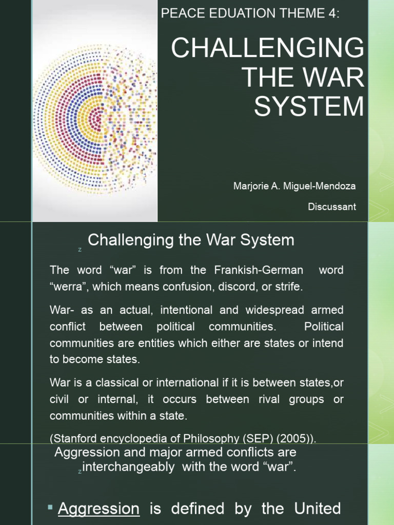 Challenging The War System - 4 EDIT | PDF | Violence | Nuclear Disarmament