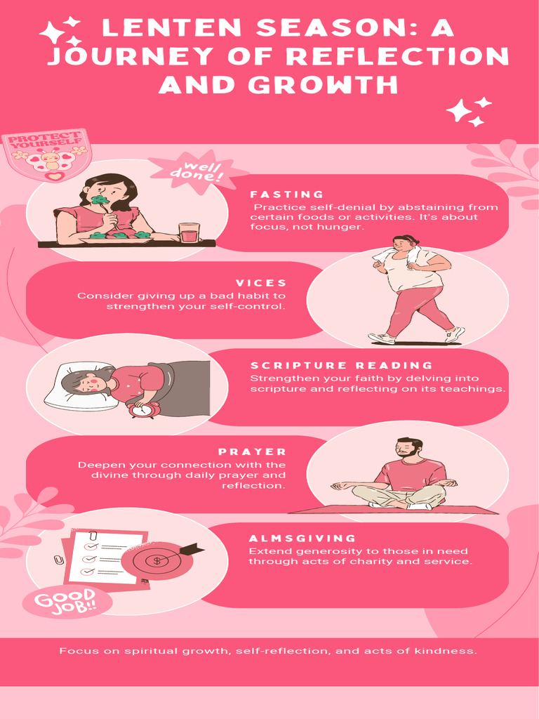 Pink Lively 5 Ways To Take Care of Yourself Infographic | PDF
