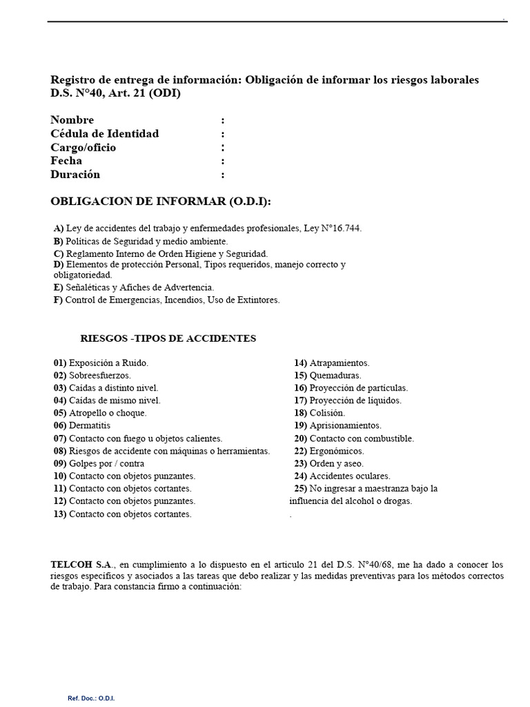 Odi General | PDF | Business | Derecho laboral