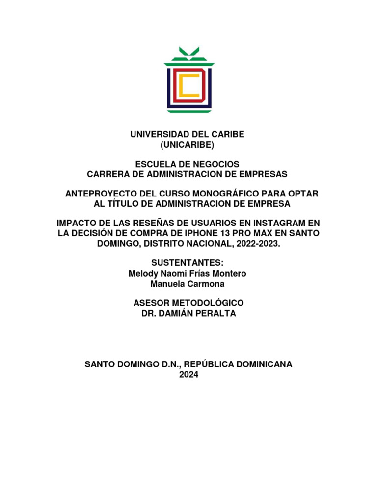 Anteproyecto, Trabajo Final. Grupo 3... | PDF | Metodología de encuesta ...