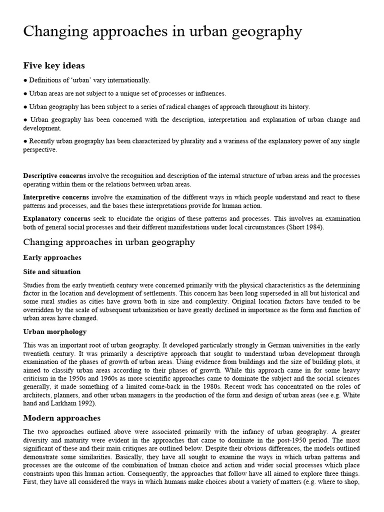 Urban Geography Mid | PDF | Sociology | Positivism