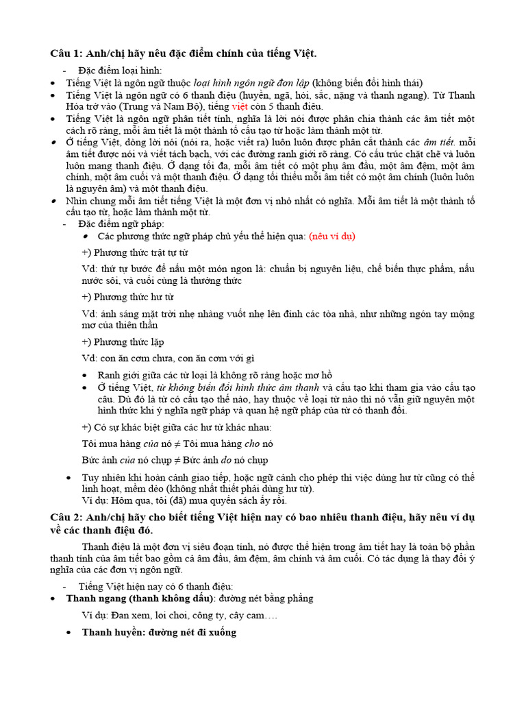 Đề Cương TVTH | PDF