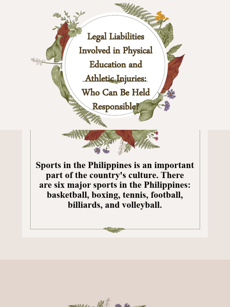 Legal Liabilties in PE and Athletic Injuries | PDF | Legal Liability ...