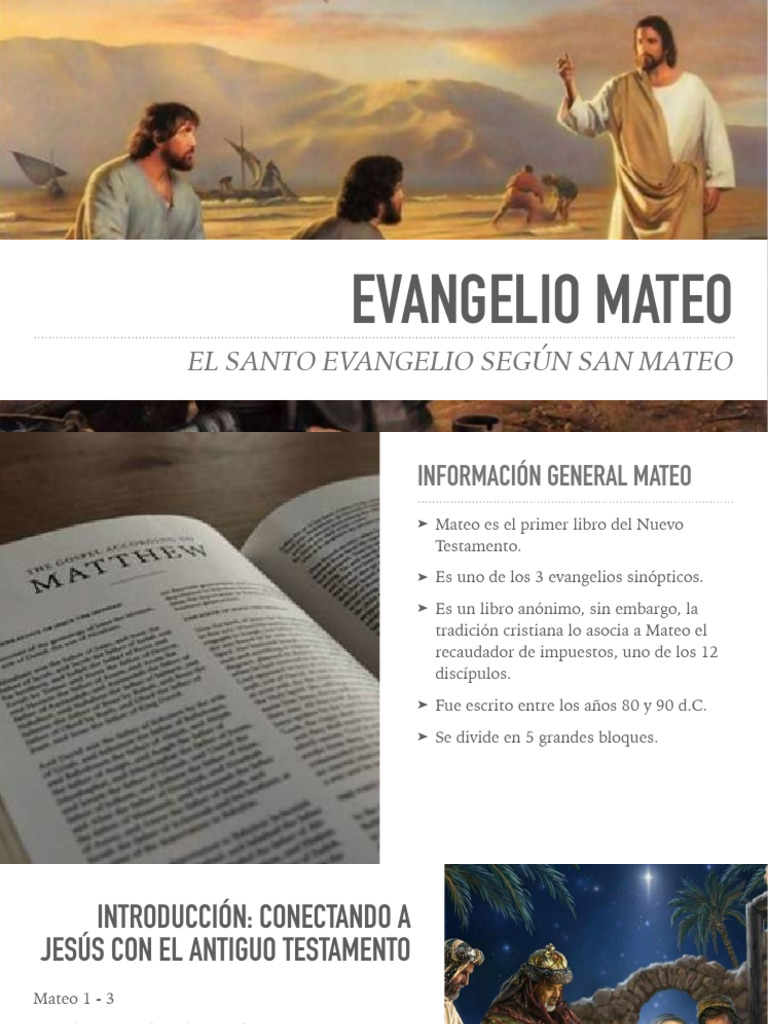 Evangelio de Mateo: Resumen y Temas | PDF | Evangelio de Mateo | Jesús